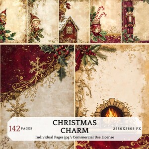 Christmas Charm Junk Journal Pages Printable Images Junk Journal and ...