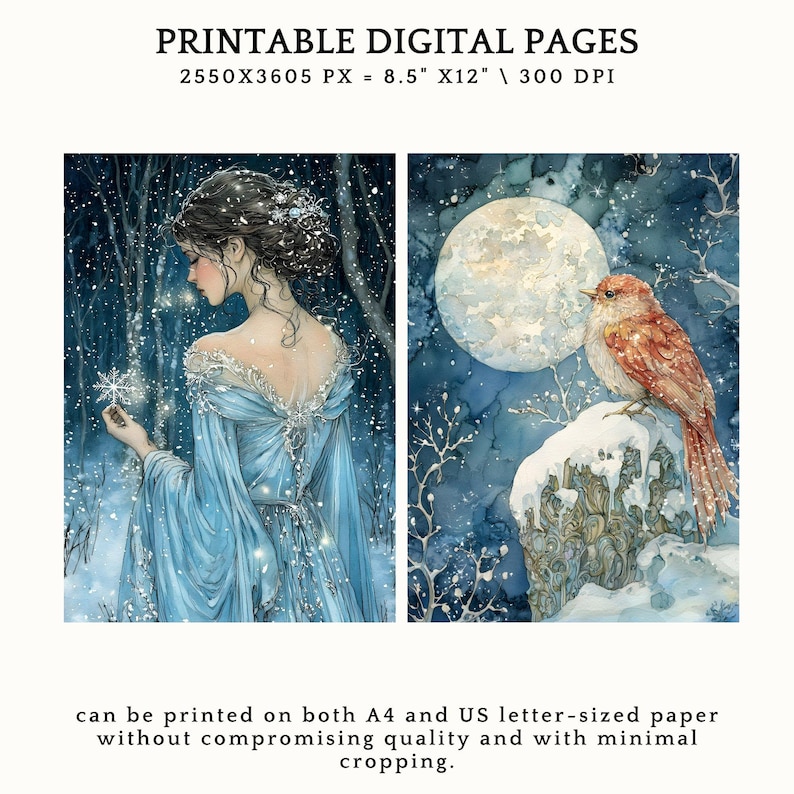 Fantasy Winter Princess Bundle, Ethereal Snow Digital Graphics ...