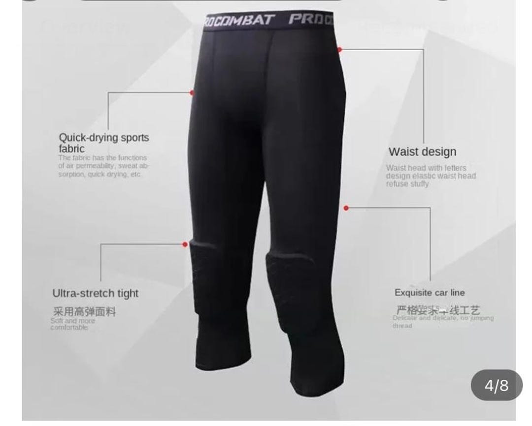 Basketball One Leg Compression Tights Youth Men Knee Support Athletic ...