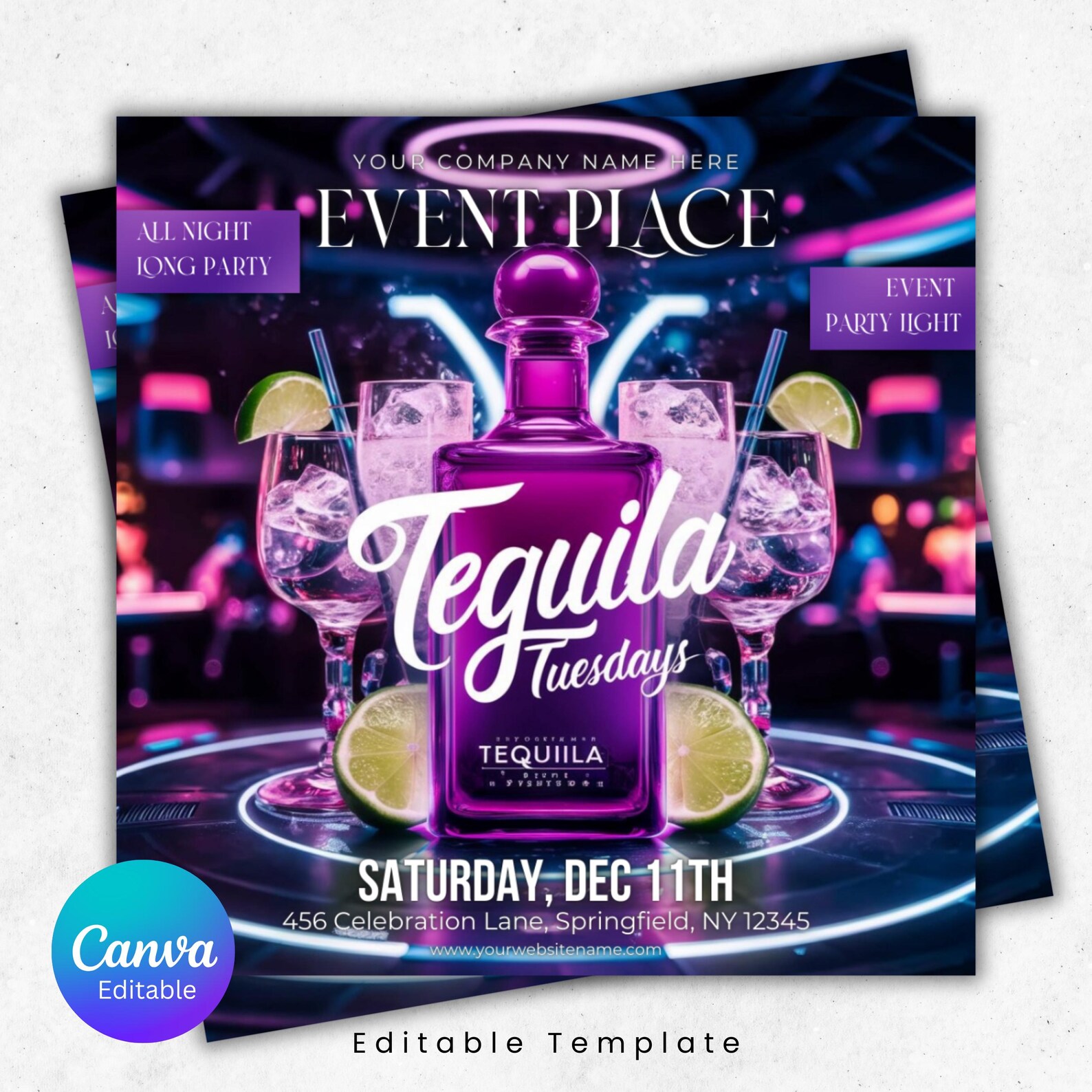 Tequila Tuesdays Club Flyer | Urban Party Flyer Canva Template | Event ...