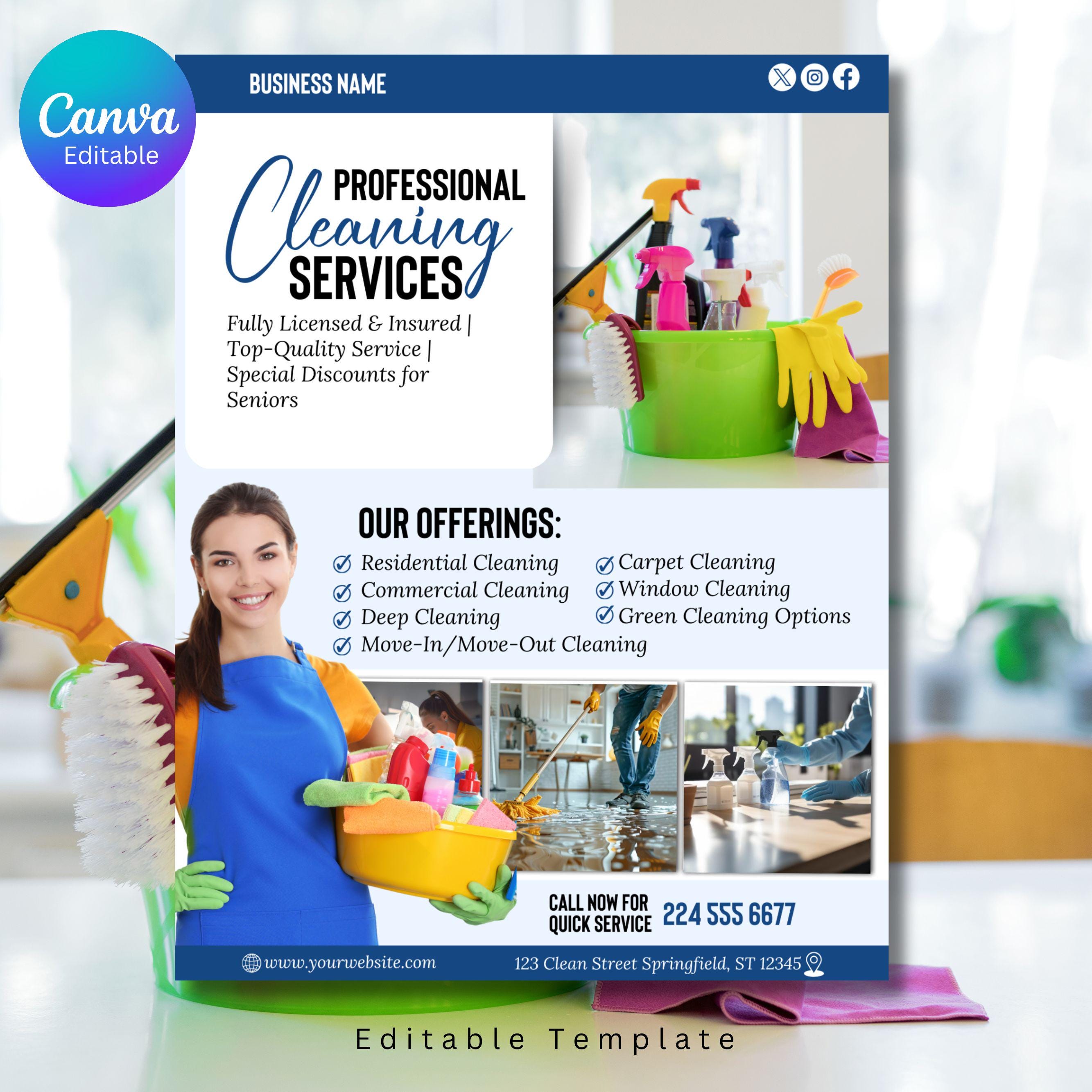 Cleaning Services Flyer, DIY Flyer Template Design, Professional ...