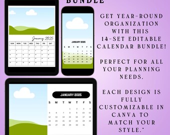 Editable 2025 Calendar Planner Templates | Fully Editable for Free in ...