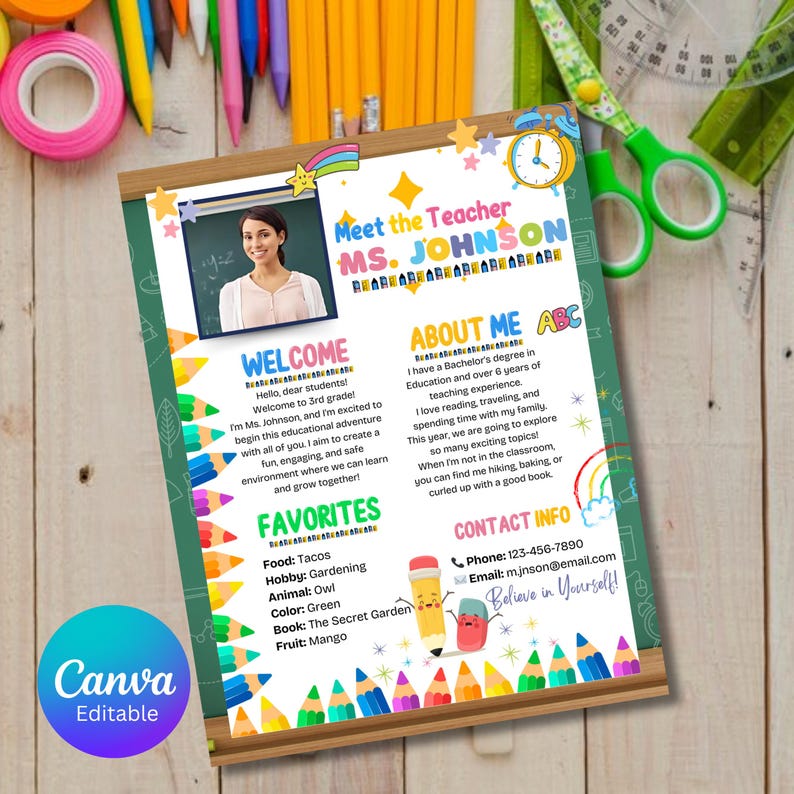 Meet the Teacher Teacher Template Flyer Neutral Theme Teacher Resource ...