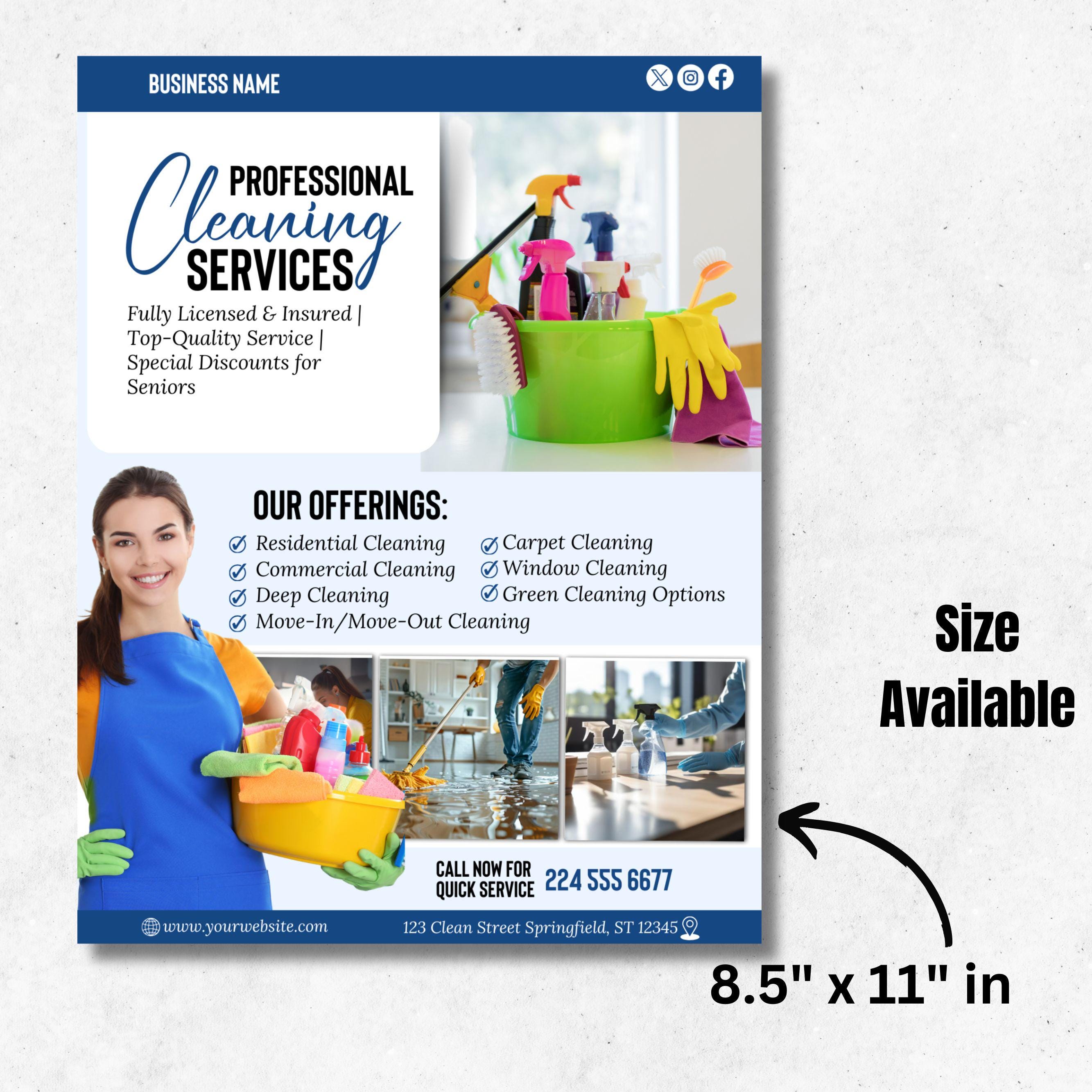 Cleaning Services Flyer, DIY Flyer Template Design, Professional ...