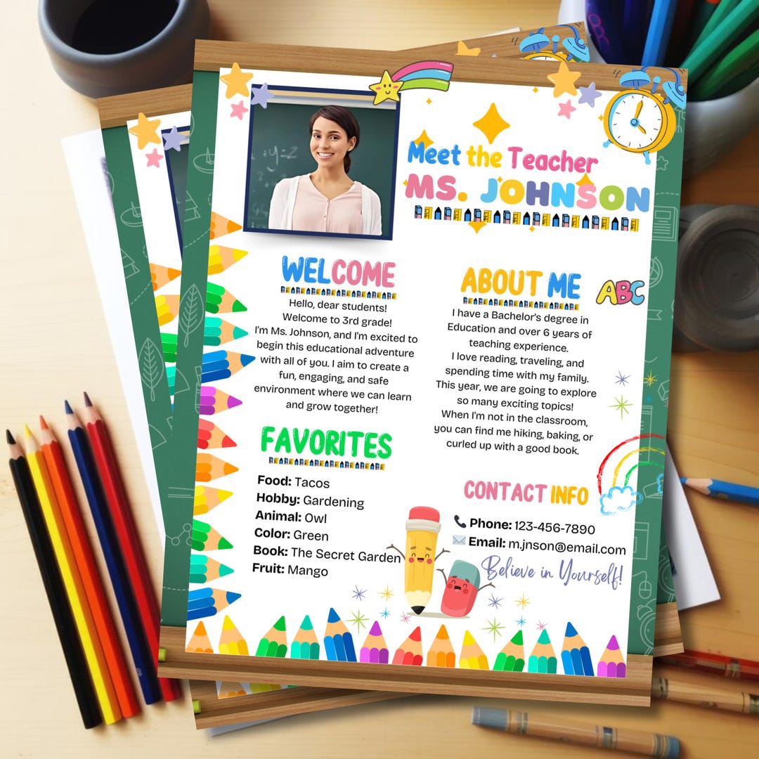 Meet the Teacher Template, Meet the Teacher Kindergarten Letter, Meet ...