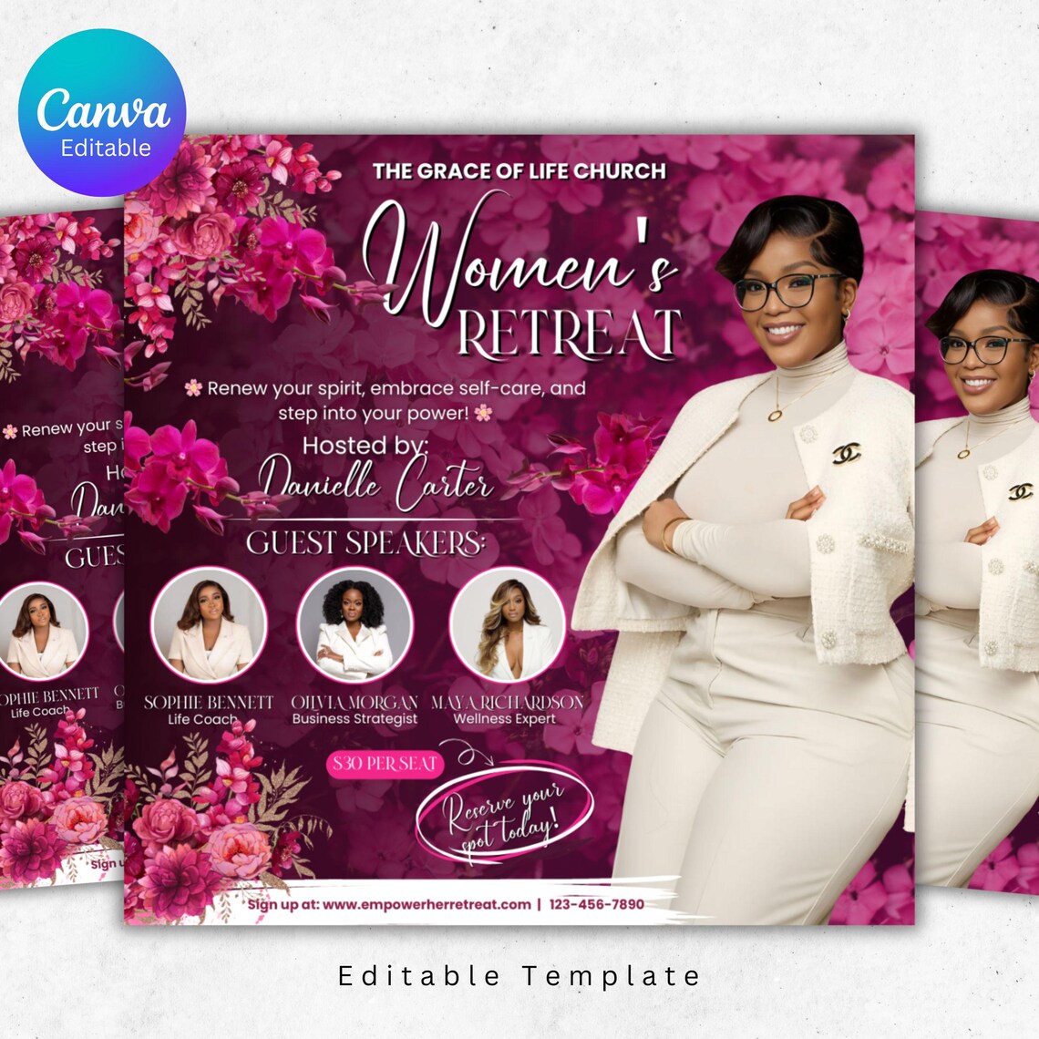 Women's Retreat Flyer, Women's Meeting Conference Flyer, Guest Speaker ...
