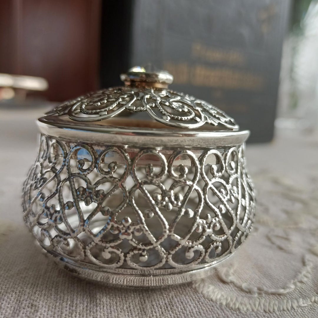 Antique Hand-crafted Jewelry Box. Vintage Trinket Box. Sterling Silver ...
