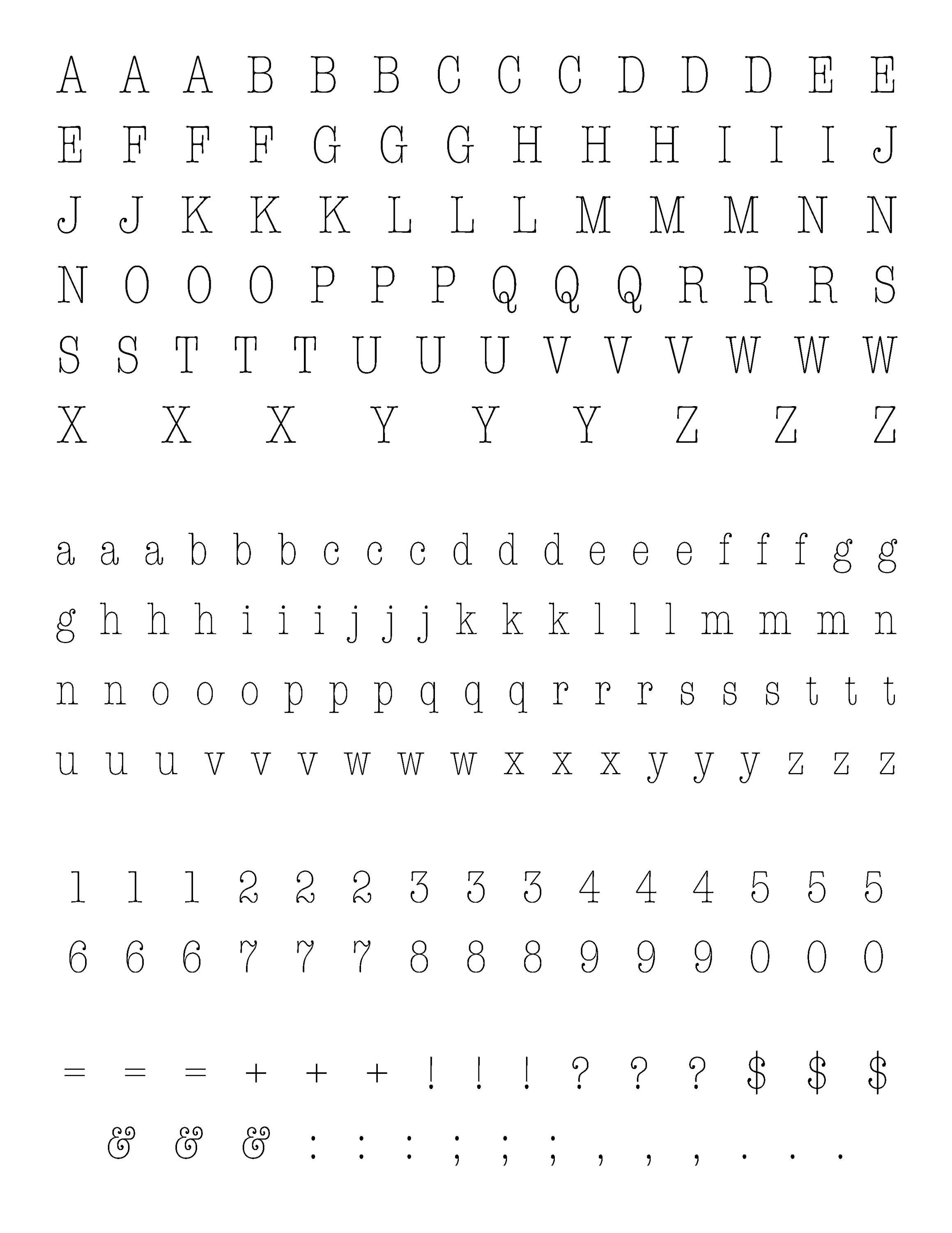 Typewriter Temporary Tattoo Letters Sheet Printable Digital Download ...