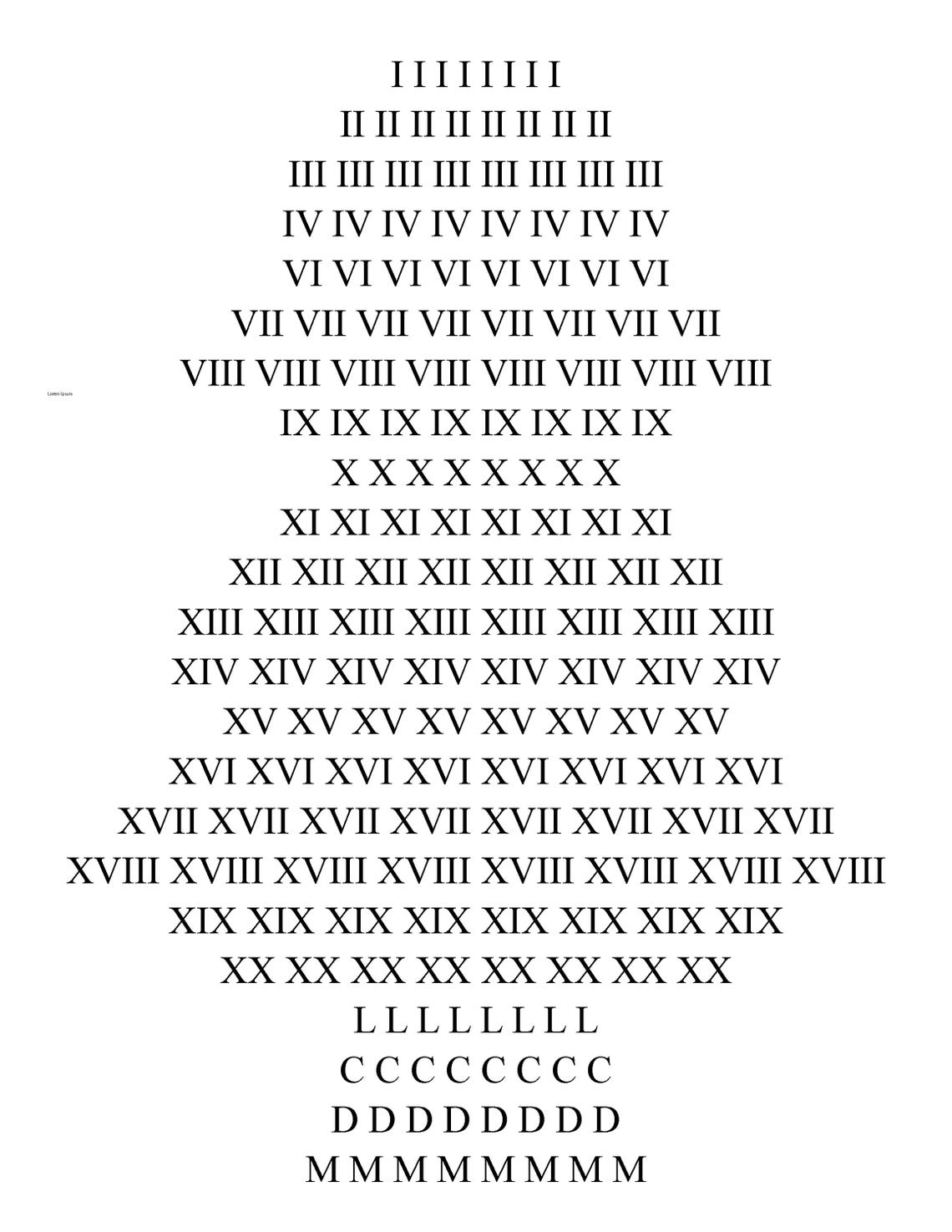 Roman Numerals Temporary Tattoo Letters Sheet Printable Digital ...