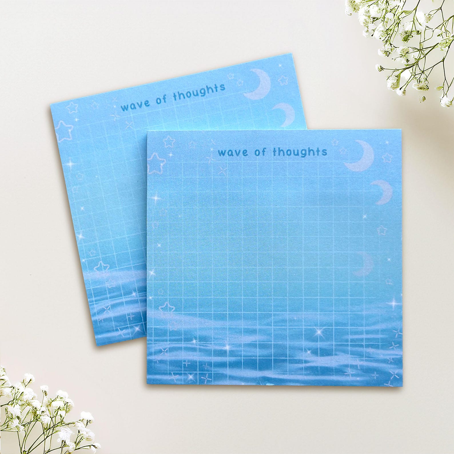 Wave of Thoughts Sticky Notes, Ocean Thoughts Notes, Waves Sticky Note ...