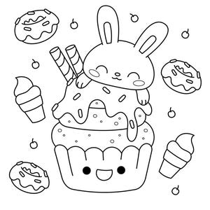 15-page Printable Cute Kawaii Food&animals Coloring Book Coloring Books ...