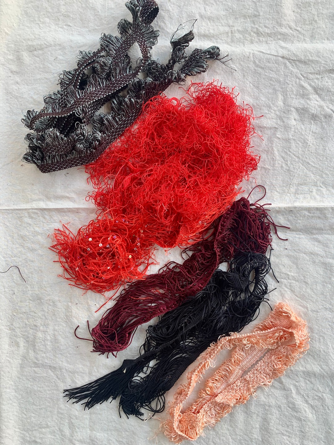Paquete colorido de ribete decorativo de flecos de costura - Etsy España
