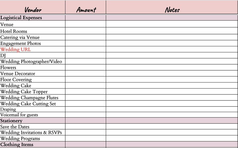 Wedding Planning Template - Simple and Easy to Use - Etsy