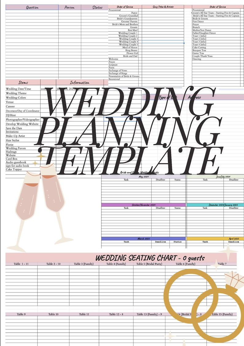 Wedding Planning Template - Simple and Easy to Use - Etsy