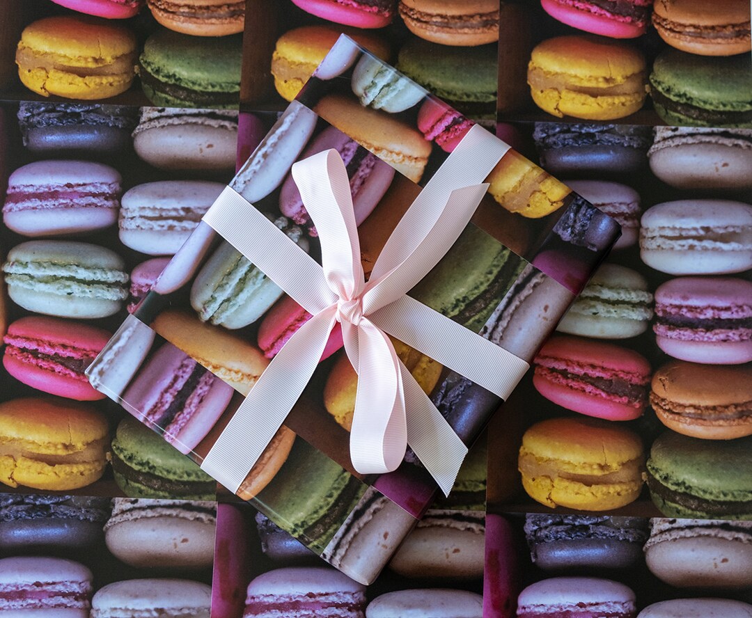 Macaron Wrapping Paper, Francophile Gift, Holiday Wrapping Paper ...