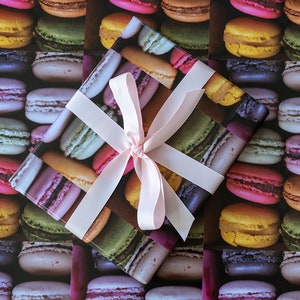 Macaron Wrapping Paper, Francophile Gift, Holiday Wrapping Paper ...