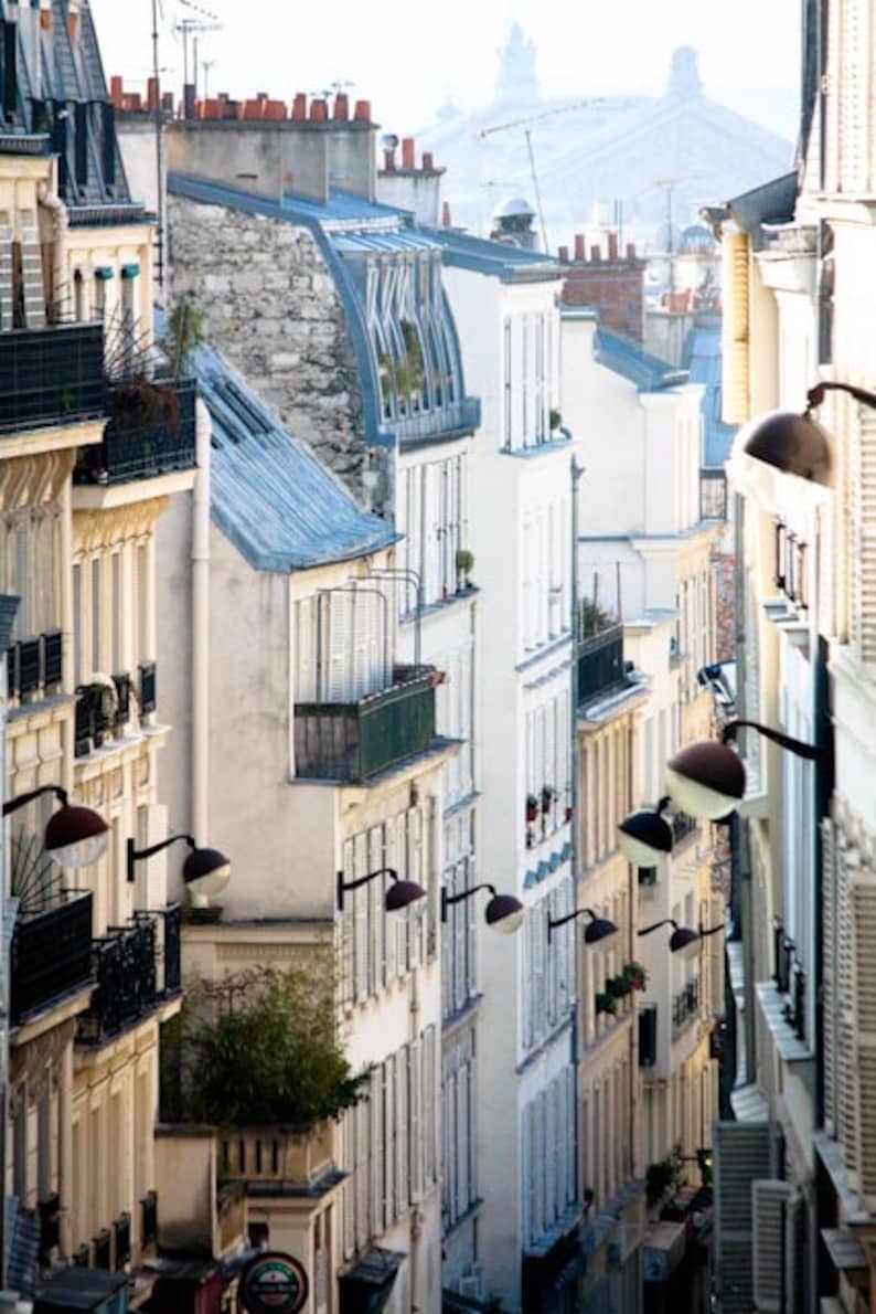 Paris Photography Romantic Rooftops of Montmartre Soft Blue - Etsy Australia