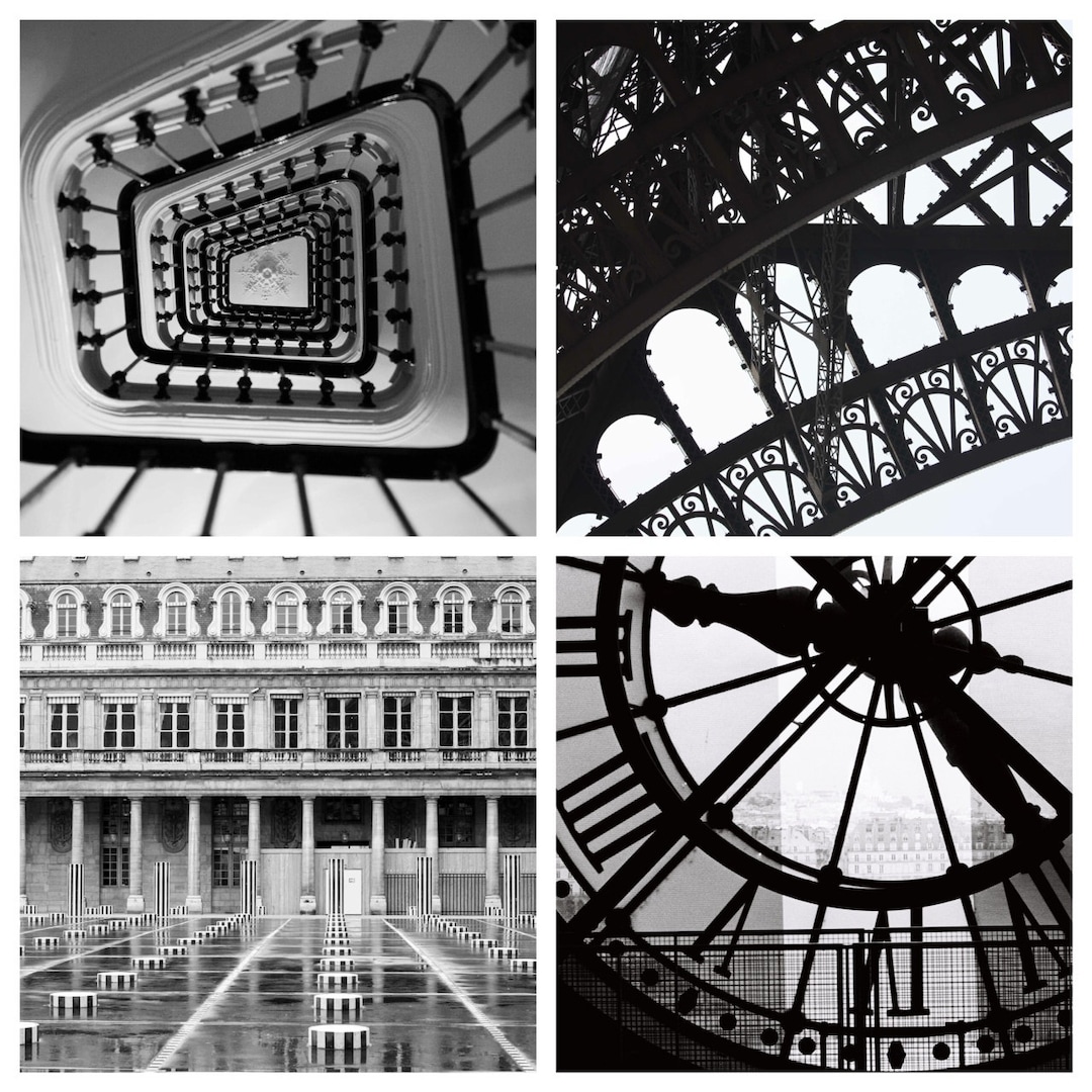 Paris Photography, Black and White Photography Set of (4), Paris in the ...