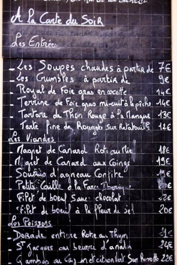 French Bistro Chalkboard