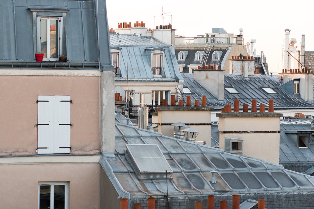 Paris Photography, Montmartre Parisian Rooftops, Soft Blue and Grey ...