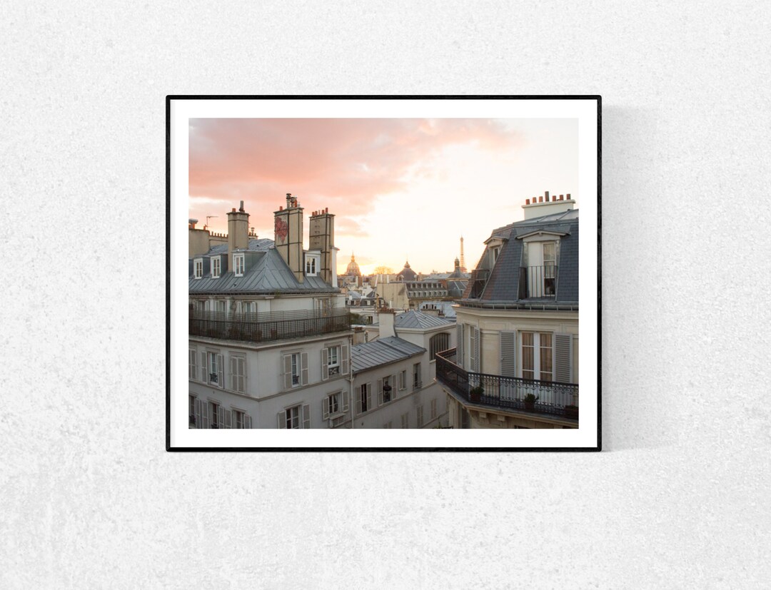 Paris Photography, Sunset on St Germain, Parisian Rooftops, Eiffel ...