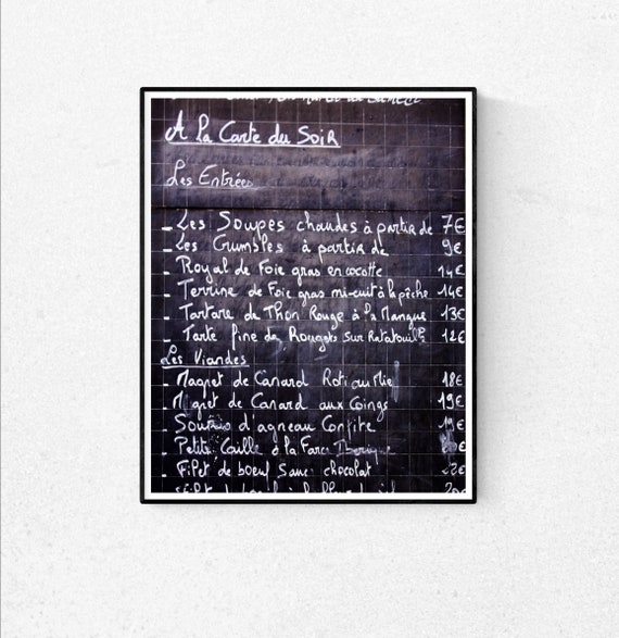 French Cafe Chalkboard Menu