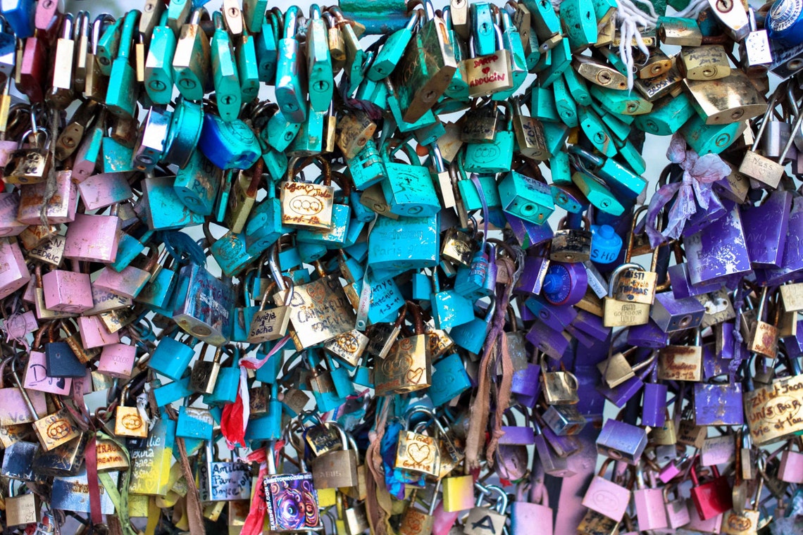 Paris Love Locks, Paris Locks on Bridge, Paris Photography, Romantic ...
