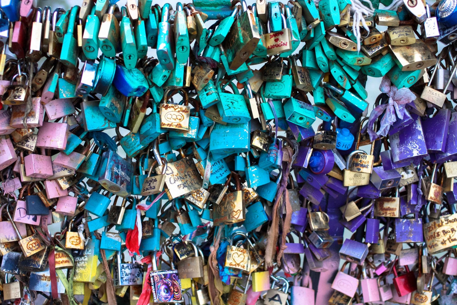 Paris Love Locks, Paris Locks on Bridge, Paris Photography, Romantic ...