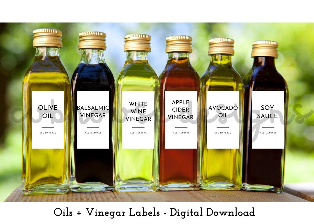 Printable Oils + Vinegars Labels - Etsy