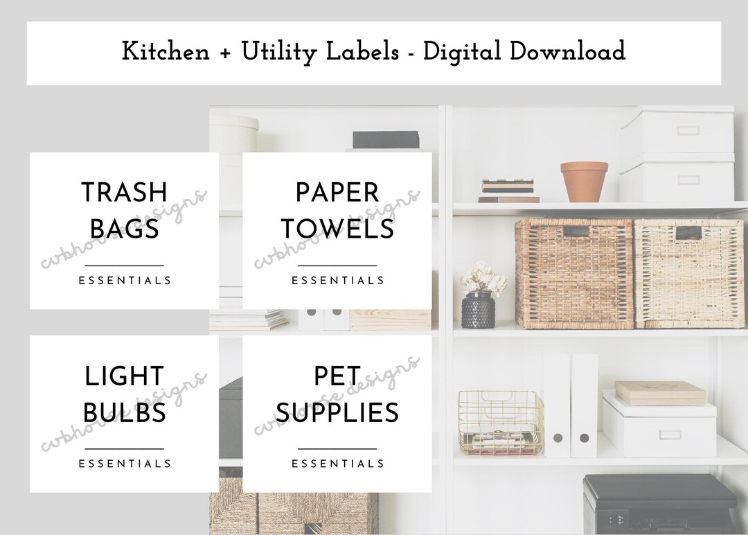 Printable Kitchen + Utility Labels - Etsy