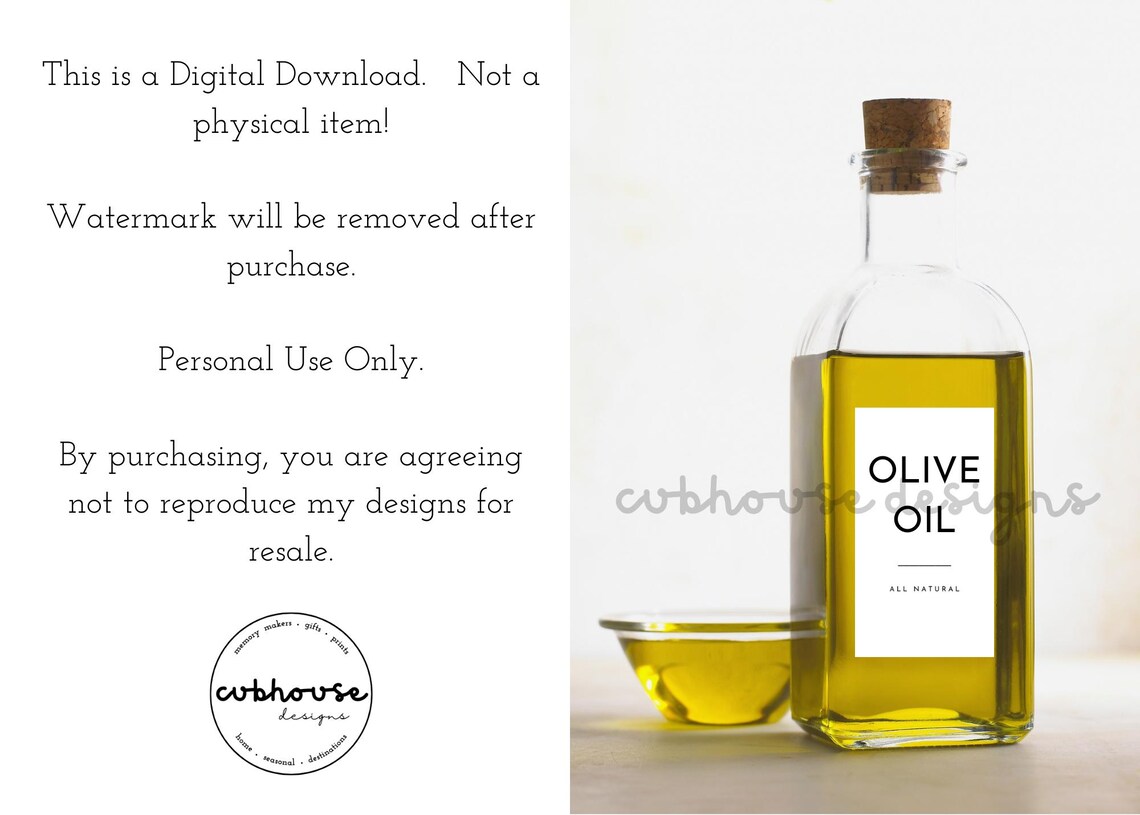 Printable Oils + Vinegars Labels - Etsy
