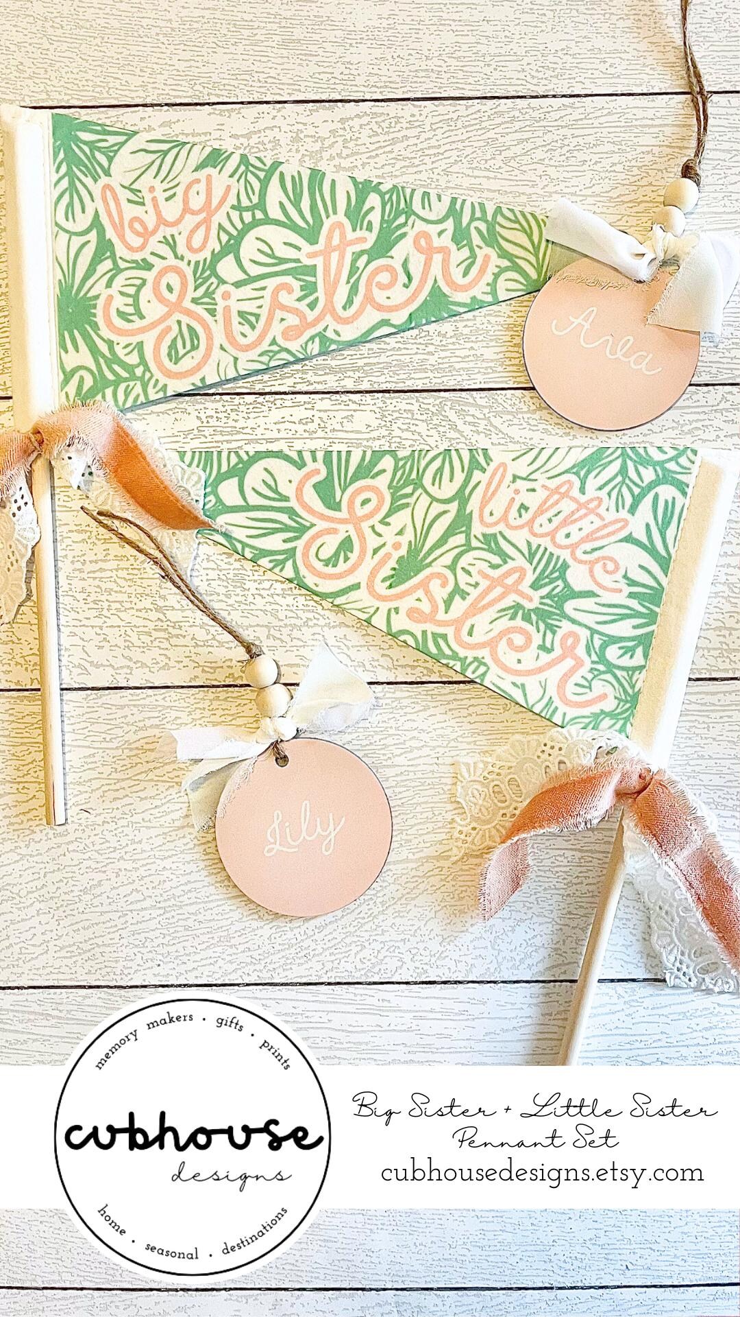 Big Sister Little Sister Pennant Set - Etsy