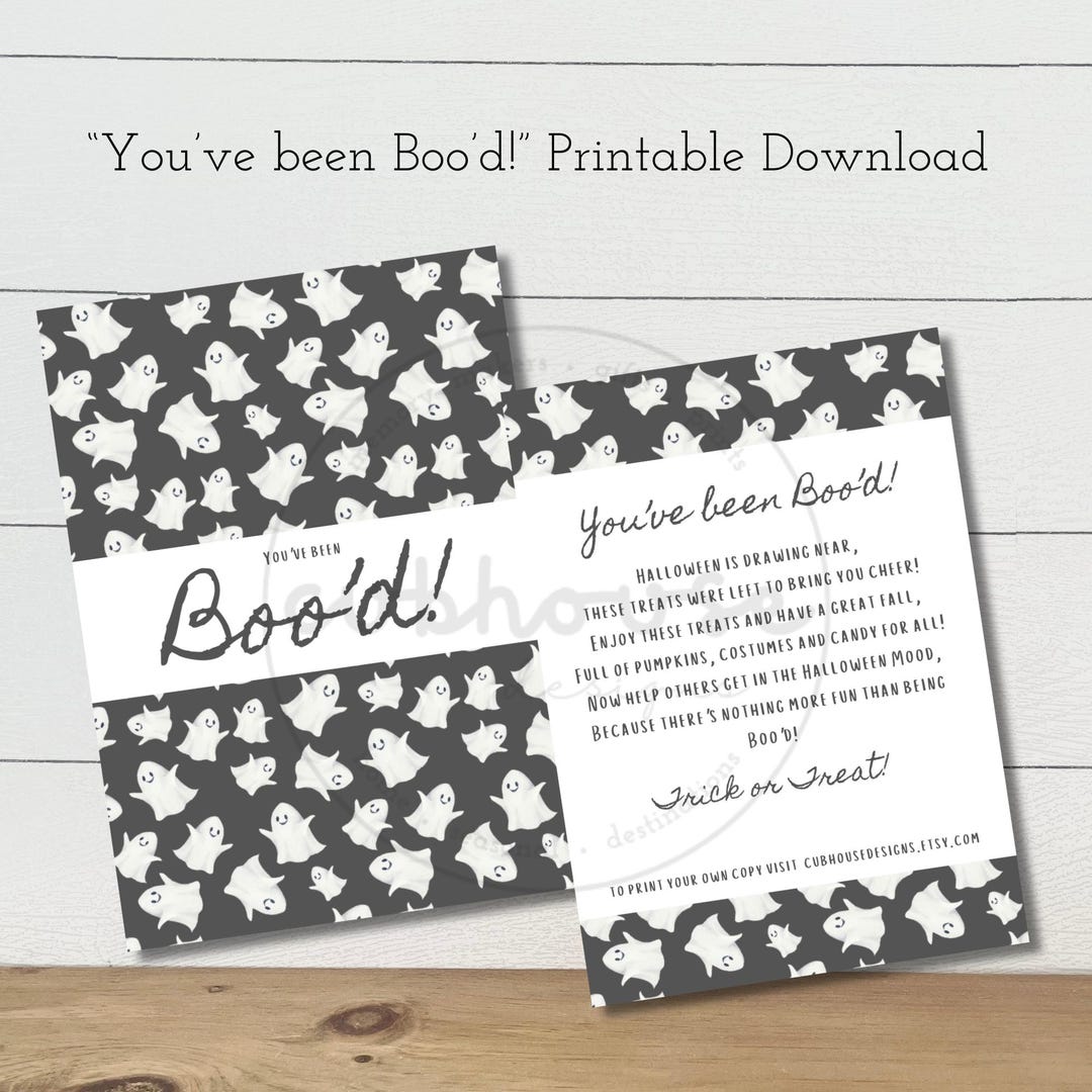 You've Been Boo'd! - Printable Download - Etsy