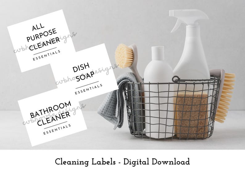 Printable Cleaning Labels - Etsy