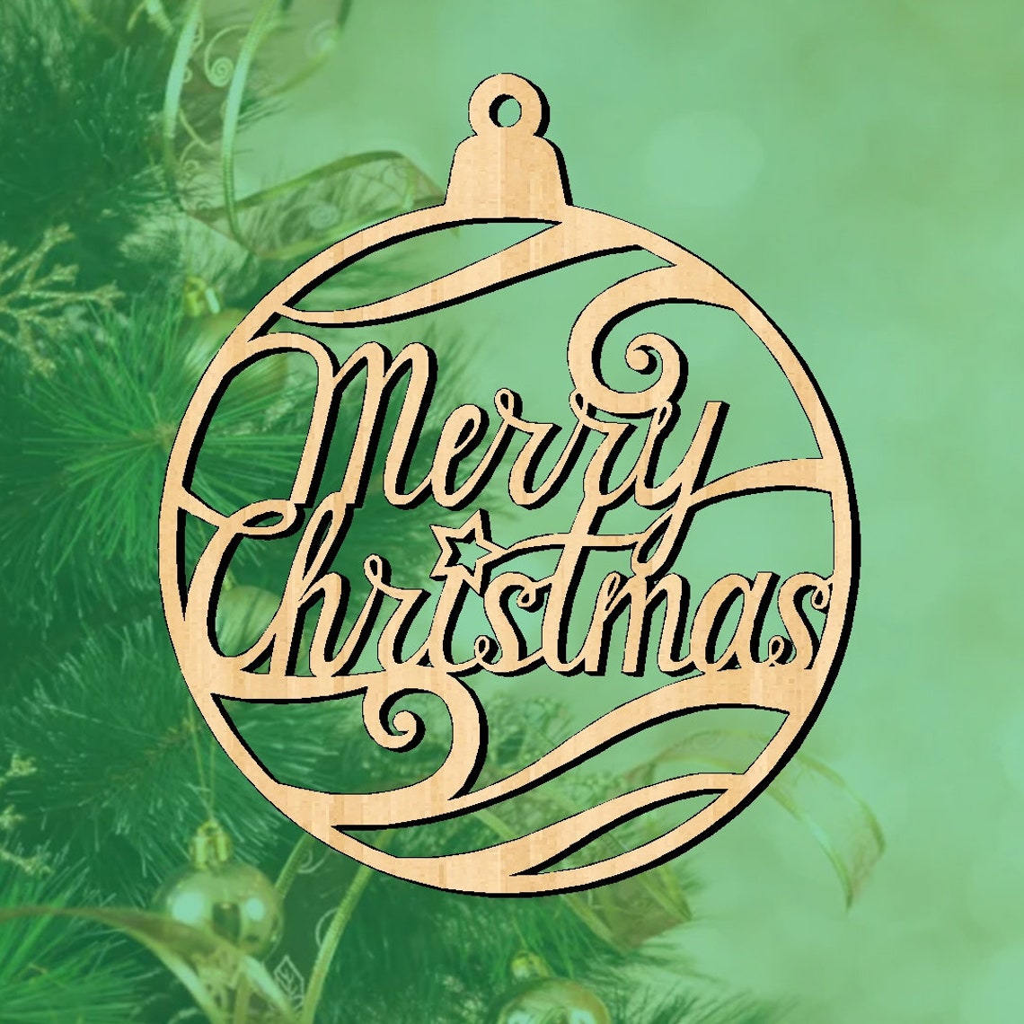 Merry Christmas Svg, Laser Cut File Svg, Laser Cut File Ornament Svg ...