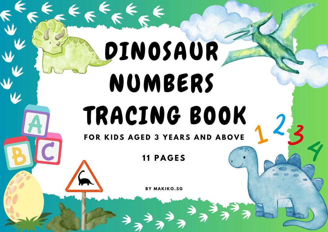 Dinosaur Numbers Tracing Book - Etsy