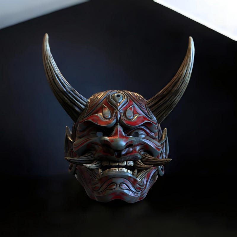 Full Face Demon Face Mask - Etsy