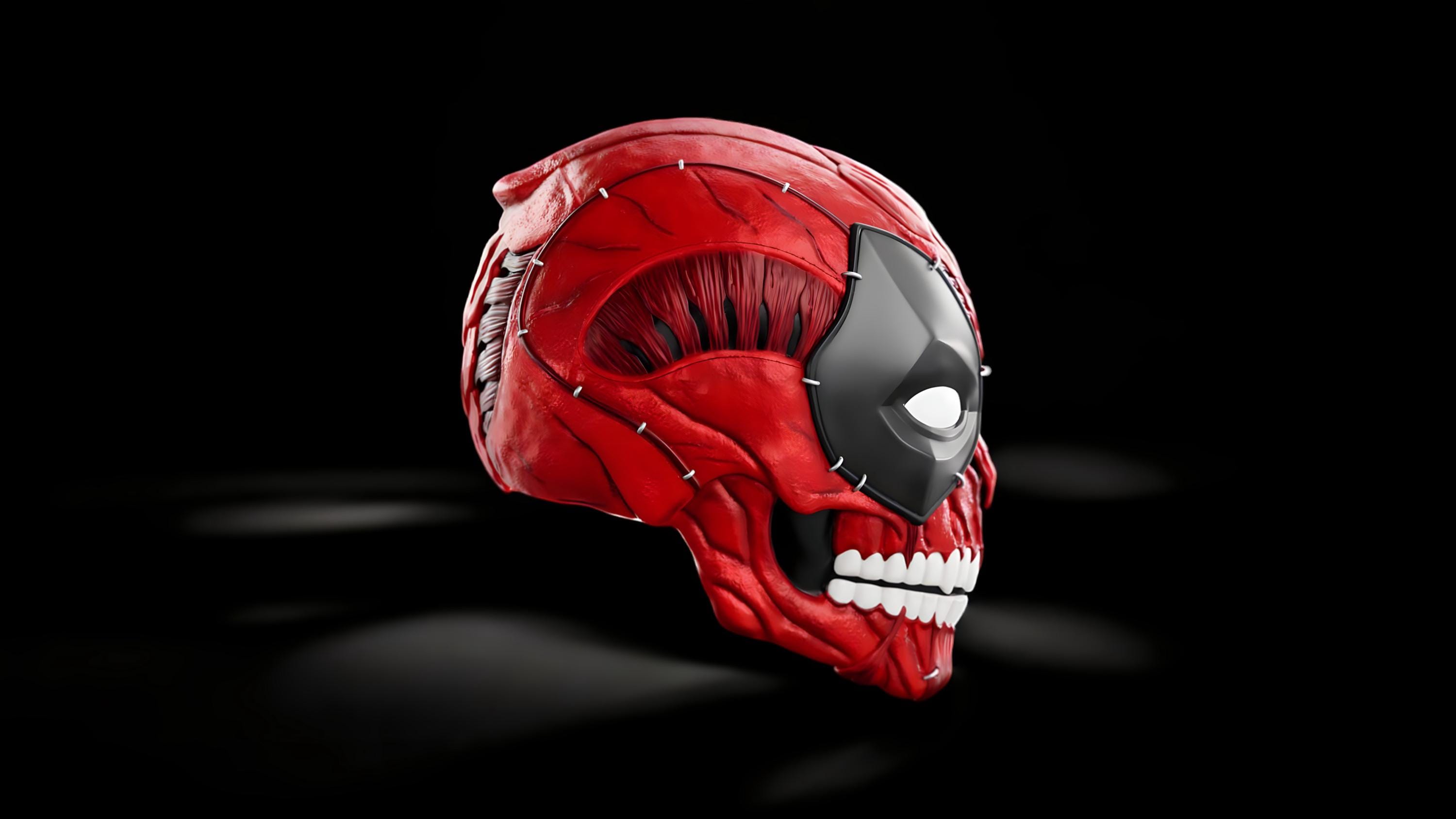 Skullified Deadpool Helmet , Deadpool Helmet , Halloween Cosplay Mask ...