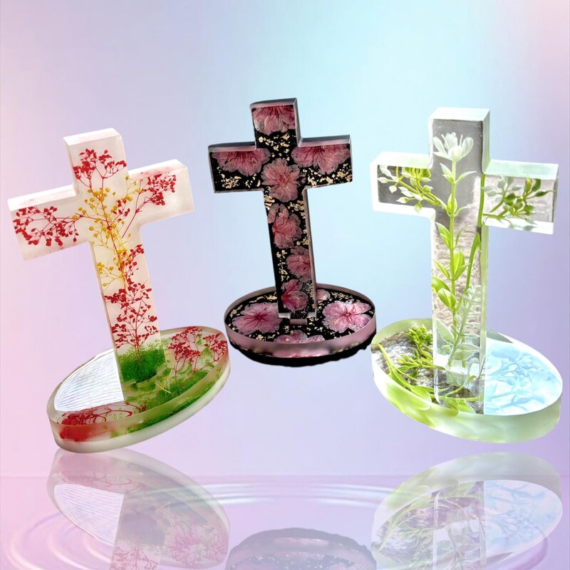 Resin Cross Necklace - Etsy