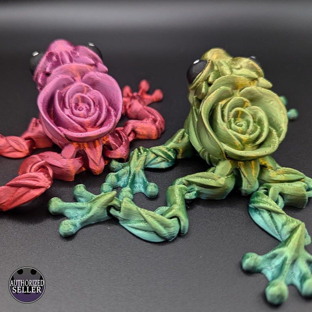 3D Printed Articulated Rose Frog | Valentines Day Gift | Fidget Toy ...