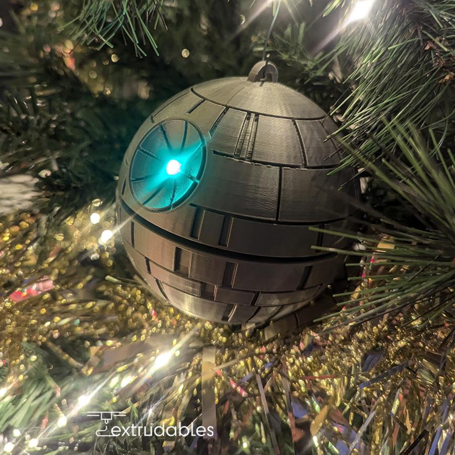 Large 4" Light up Star Wars Death Star Christmas Ornament | Christmas ...