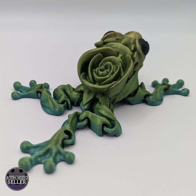 3D Printed Articulated Rose Frog | Valentines Day Gift | Fidget Toy ...