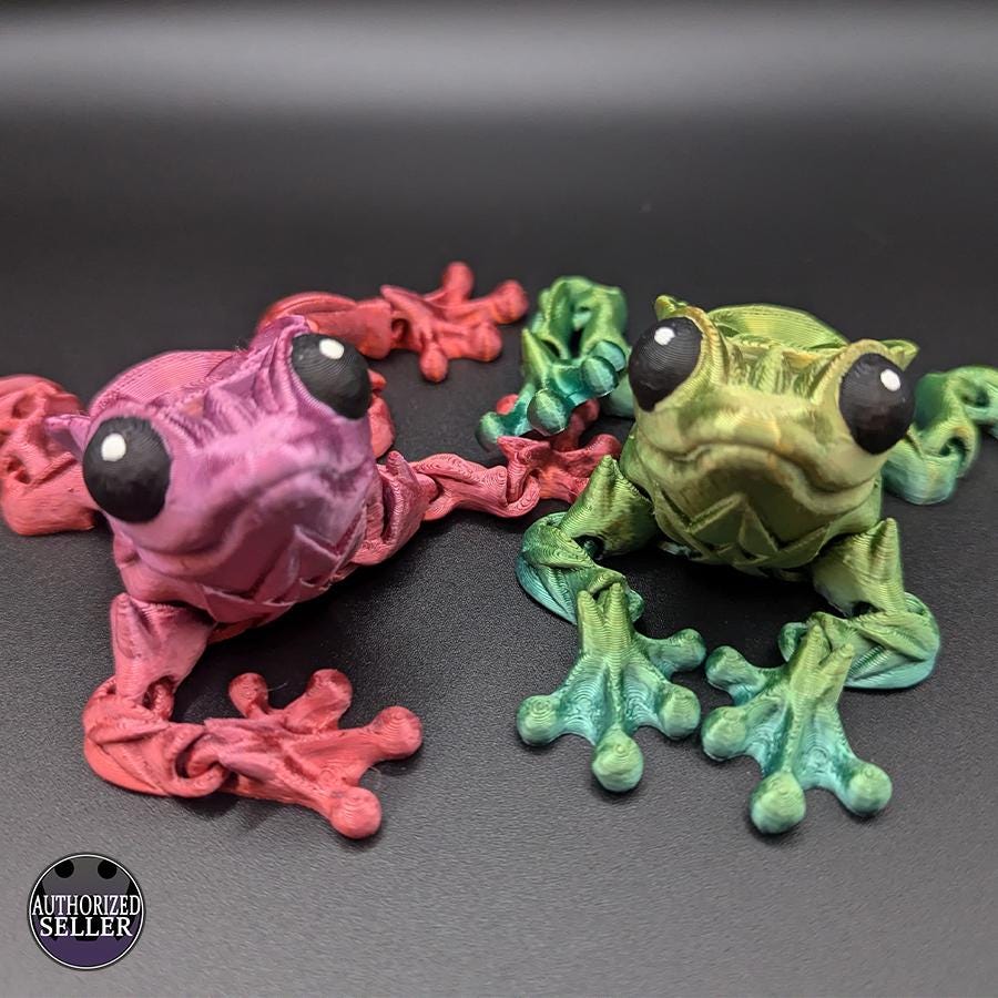 3D Printed Articulated Rose Frog | Valentines Day Gift | Fidget Toy ...