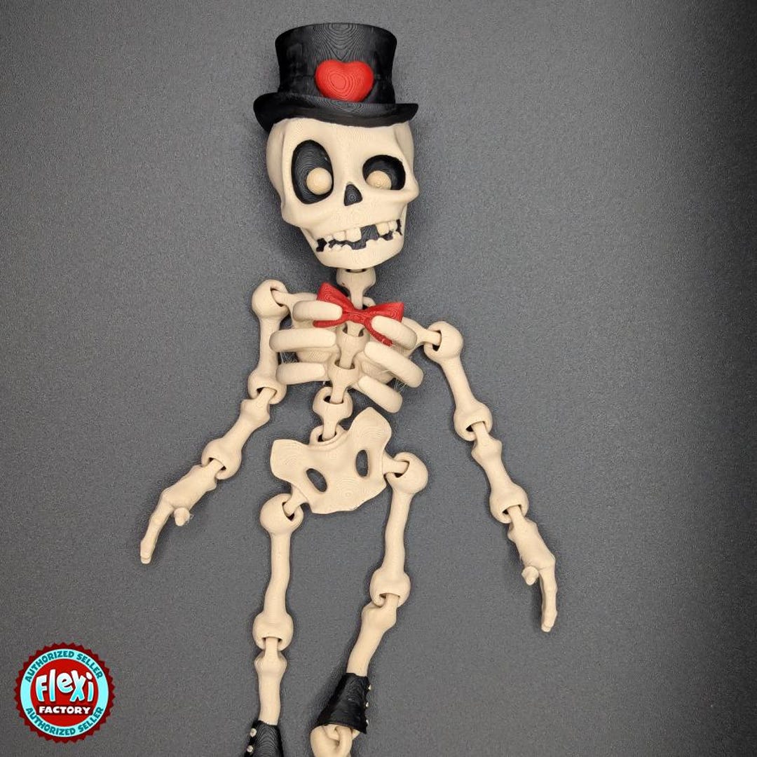 Articulated Dapper Skeleton Flexi-factory Toy Desk Toy Hand Painted ...
