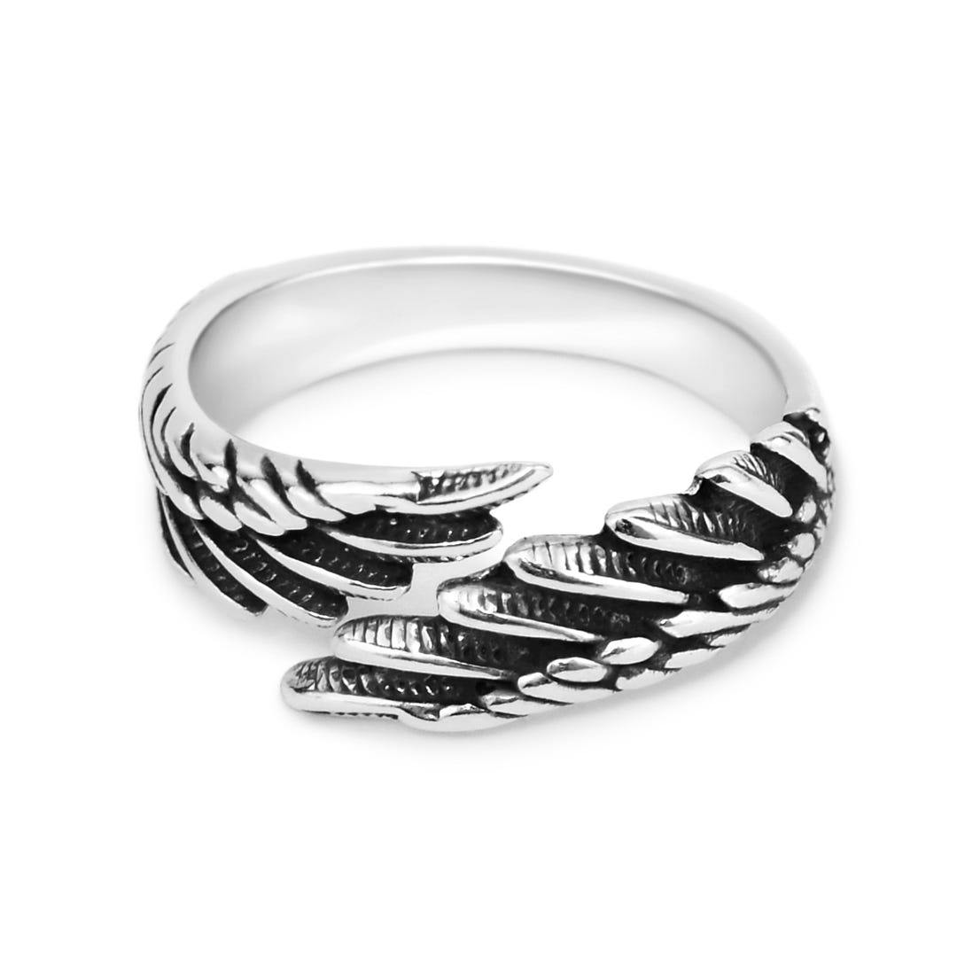Adjustable Sterling Silver Angel Wing Ring: Handmade Fantasy Jewelry - Etsy
