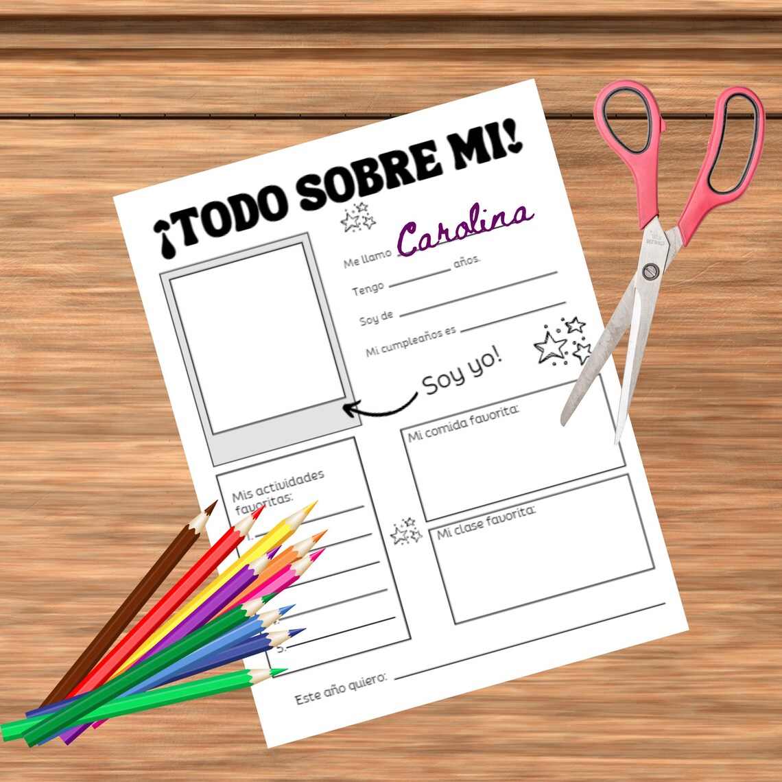 All About Me/todo Sobre Mi Printable Spanish Class Activity - Etsy