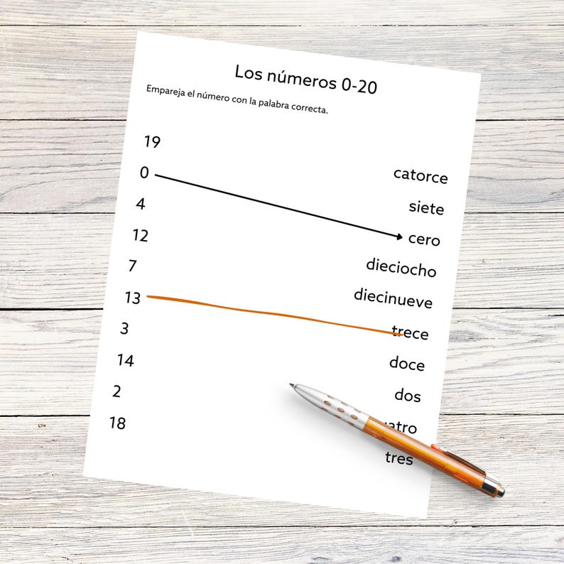 Los Números 0-20 Spanish Numbers Practice Printable - Etsy