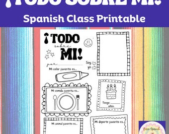 Todo Sobre Mi, Spanish All About Me Spinner Wheel Activity, Back to ...