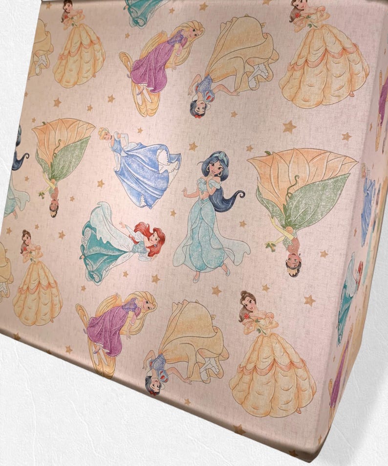 Handmade Disney Princesses Inspired Cotton Fabric Ceiling or Table Lamp ...