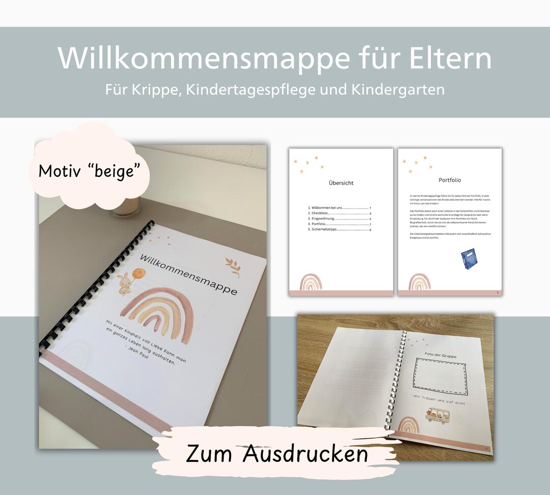 Welcome Folder for Nursery/kindergarten/daycare Beige - Without ...